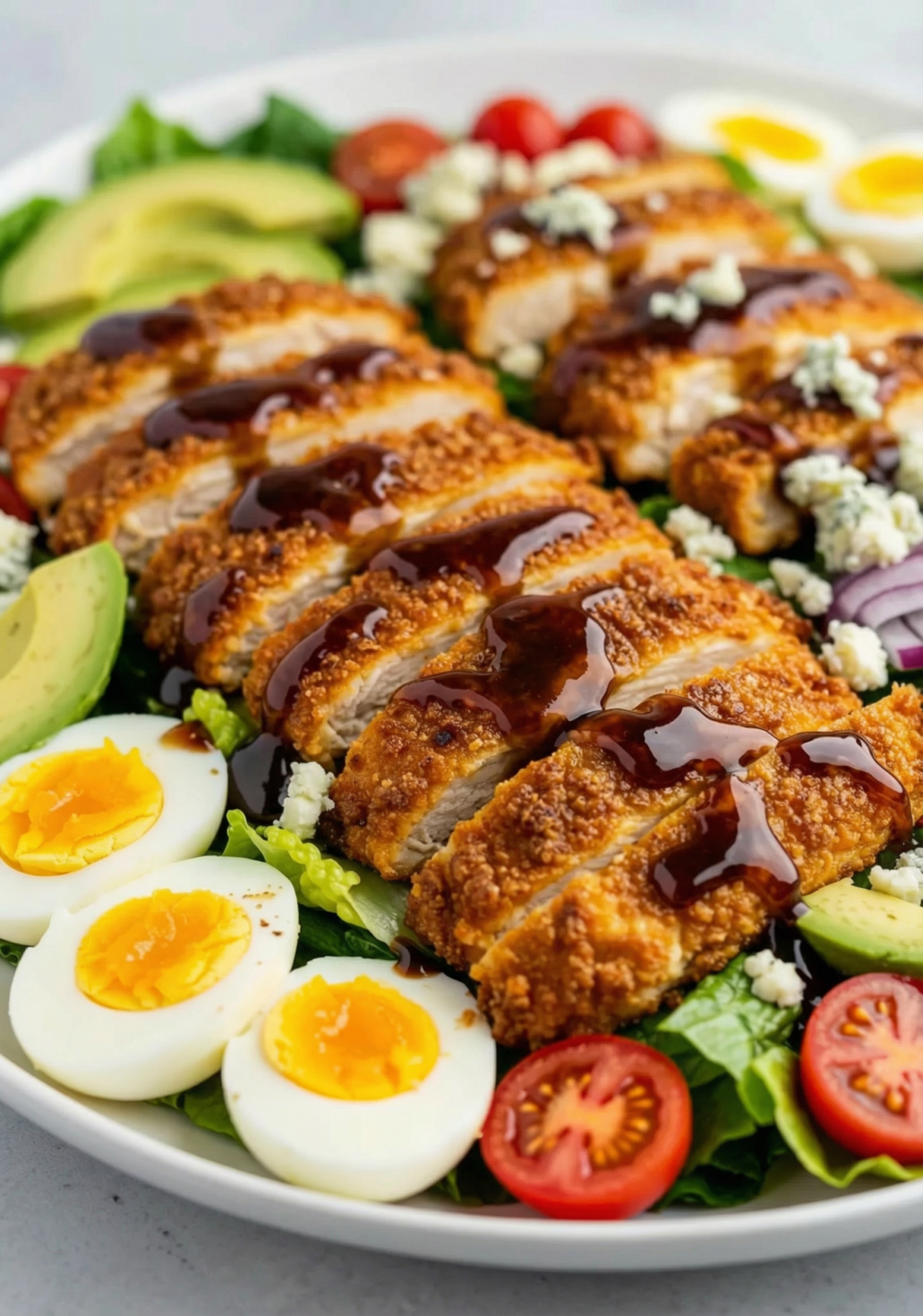 The Best Crispy Chicken Cobb Salad (Oven-Baked) - KarenFlavor
