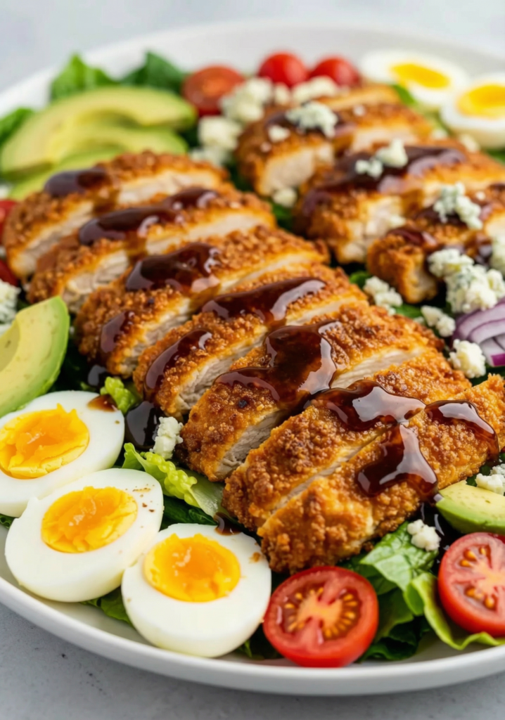 The Best Crispy Chicken Cobb Salad (Oven-Baked) - KarenFlavor