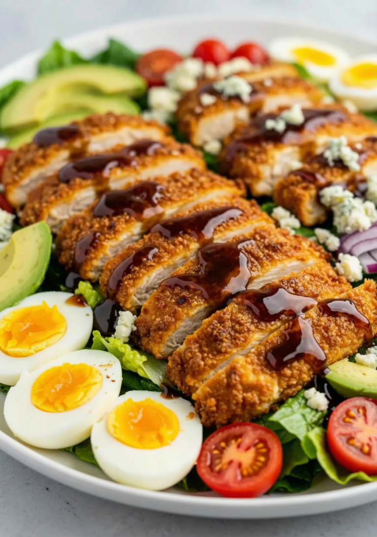 The Best Crispy Chicken Cobb Salad (Oven-Baked) - KarenFlavor