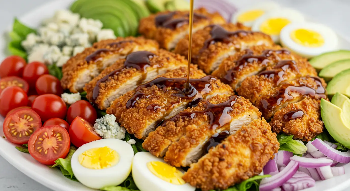 The Best Crispy Chicken Cobb Salad (Oven-Baked) - KarenFlavor
