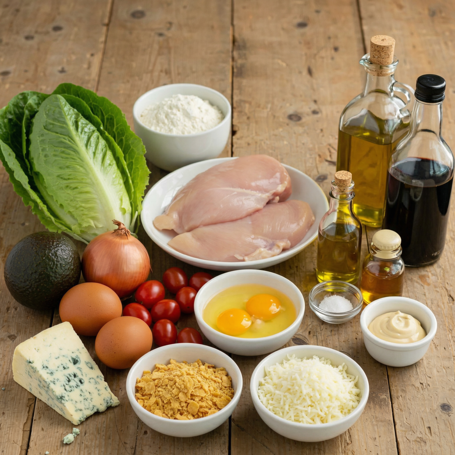 The Best Crispy Chicken Cobb Salad (Oven-Baked) - KarenFlavor